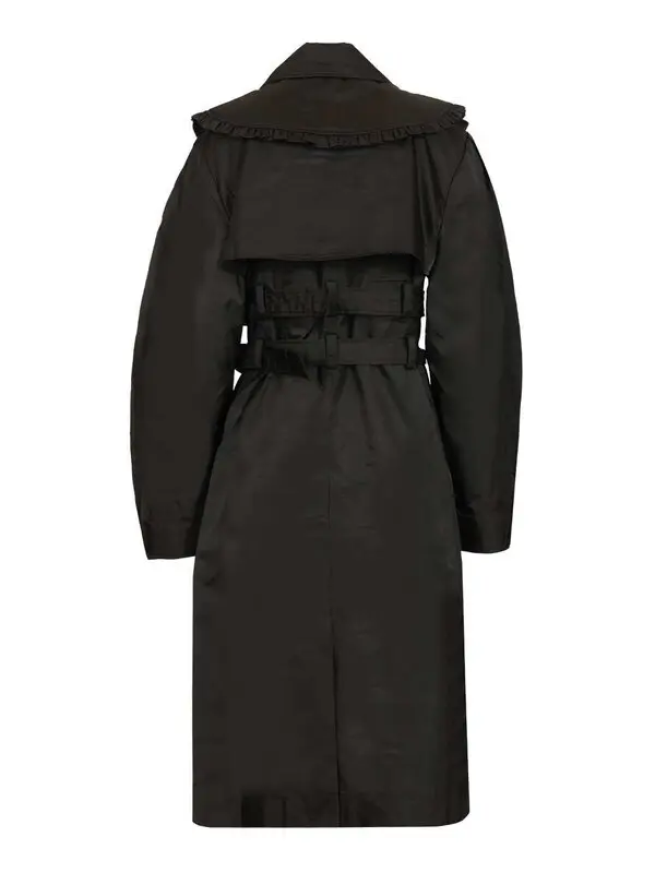 GANNI Duchesse Nylon Trench Coat - Black
