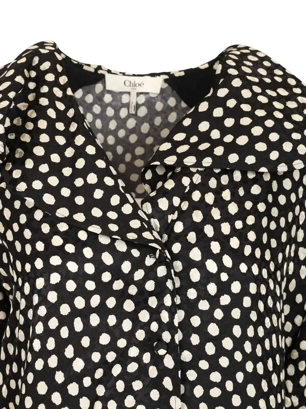Chloé Long Sleeve Polka Dot Mini Dress