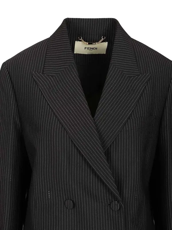 Fendi Pinstriped Wool Blazer