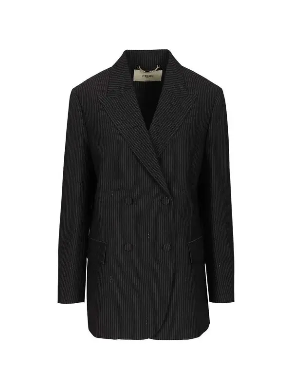 Fendi Pinstriped Wool Blazer