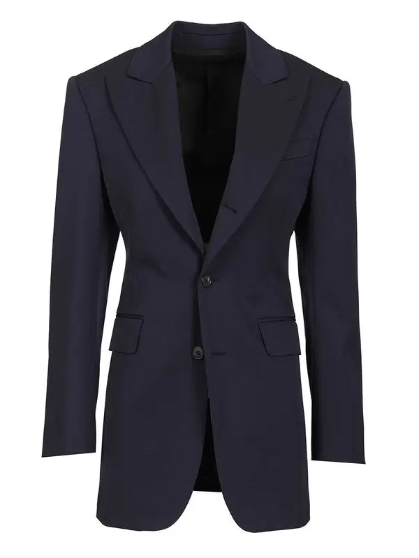 Celine Single-breasted Diagonal Wool Blazer - Blue