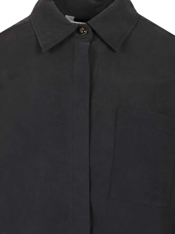 Max Mara Siamese Shirt In Washed Silk - Blue