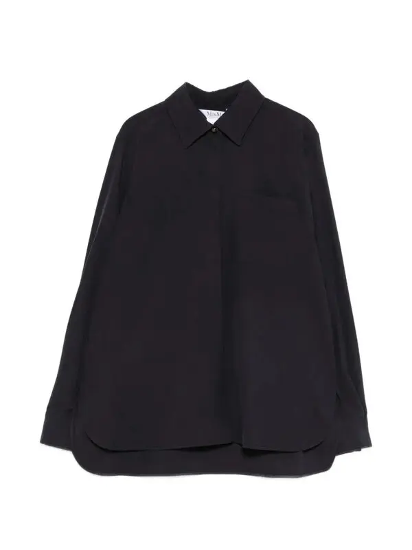Max Mara Siamese Shirt In Washed Silk - Blue