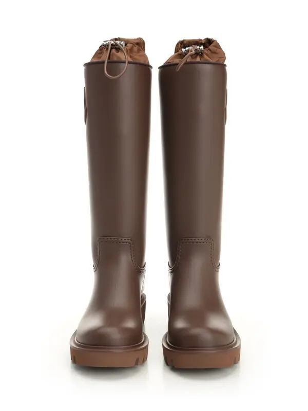 Moncler Kickstream High Rain Boots - Brown