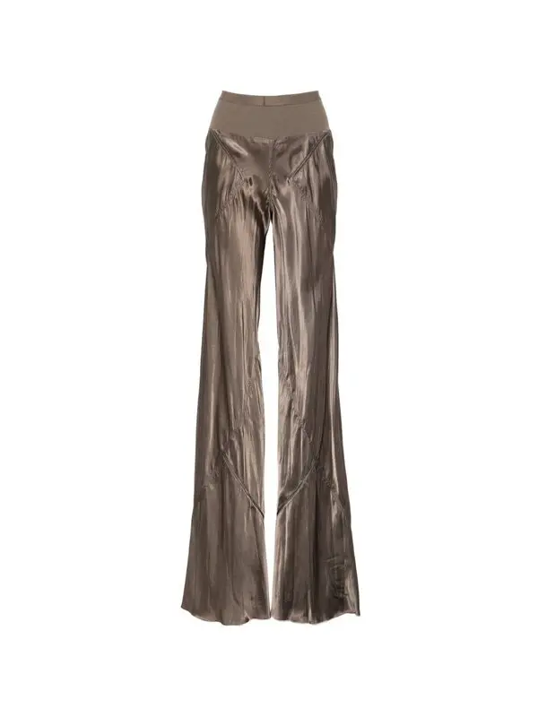 Rick Owens Bias Satin Flared Trousers