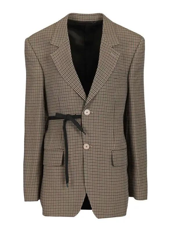 Balenciaga Tailored Wrap Jacket - Brown