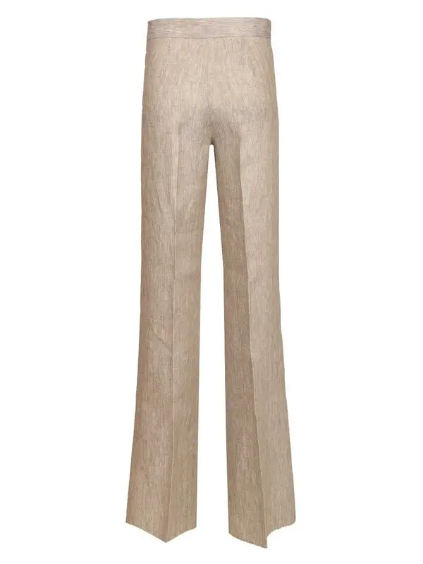 Max Mara Chevron Linen Batavia Trousers - Cream