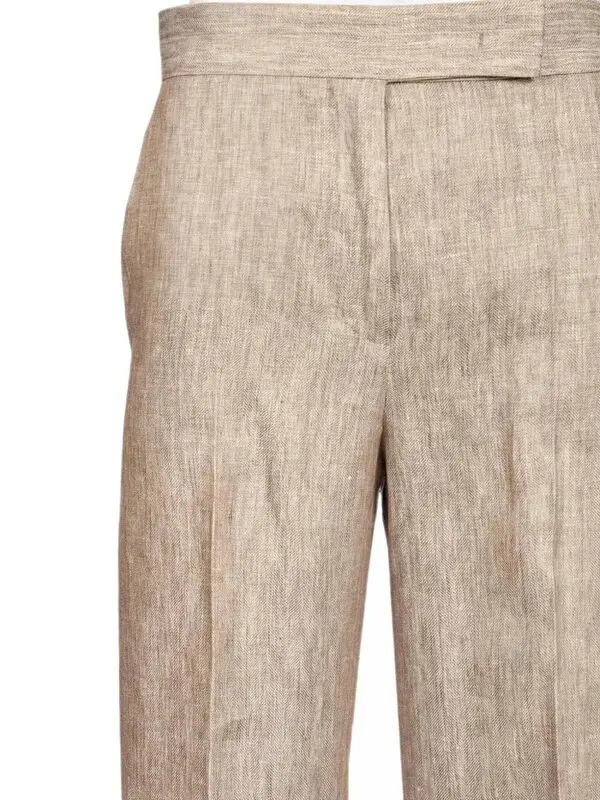 Max Mara Chevron Linen Batavia Trousers - Cream