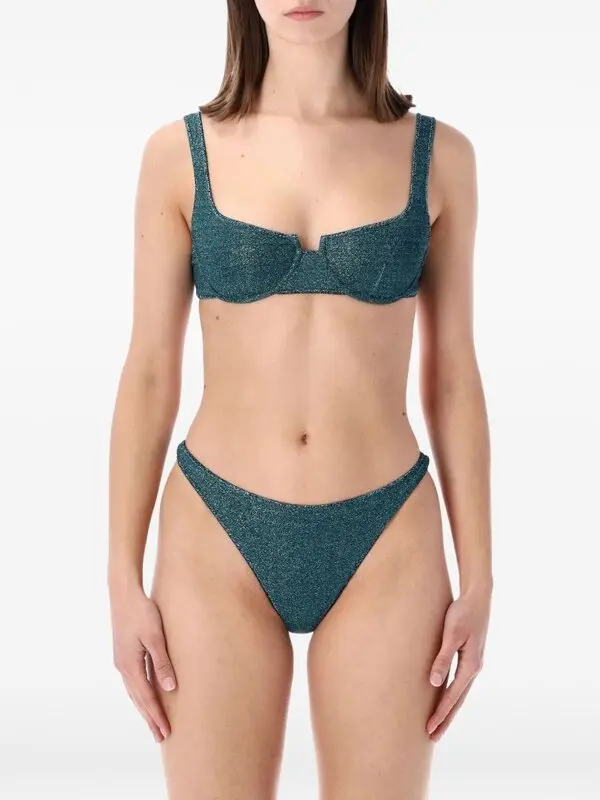 Oseree Balconette Bikini Top And Bottom - Blue