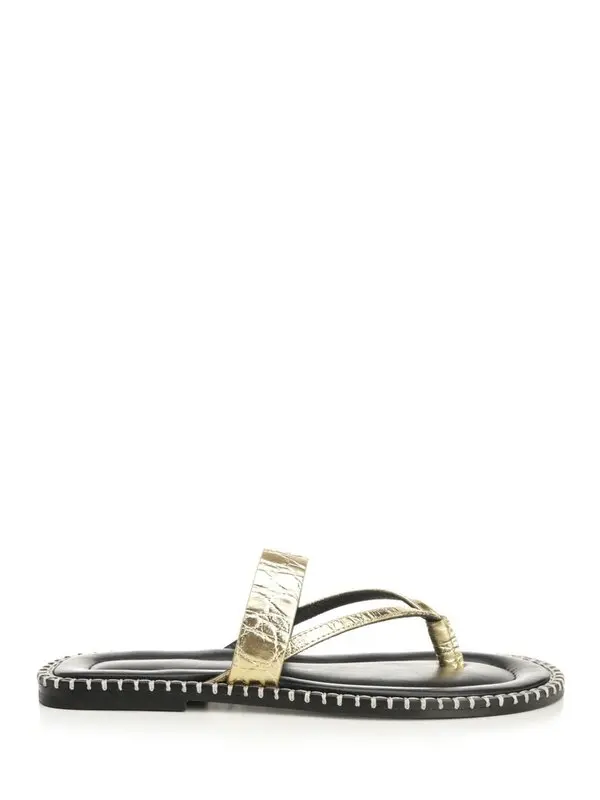 Dries Van Noten Metallic Leather Flip-flops