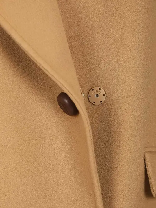 Loewe Double-breasted Wool Coat - Cream