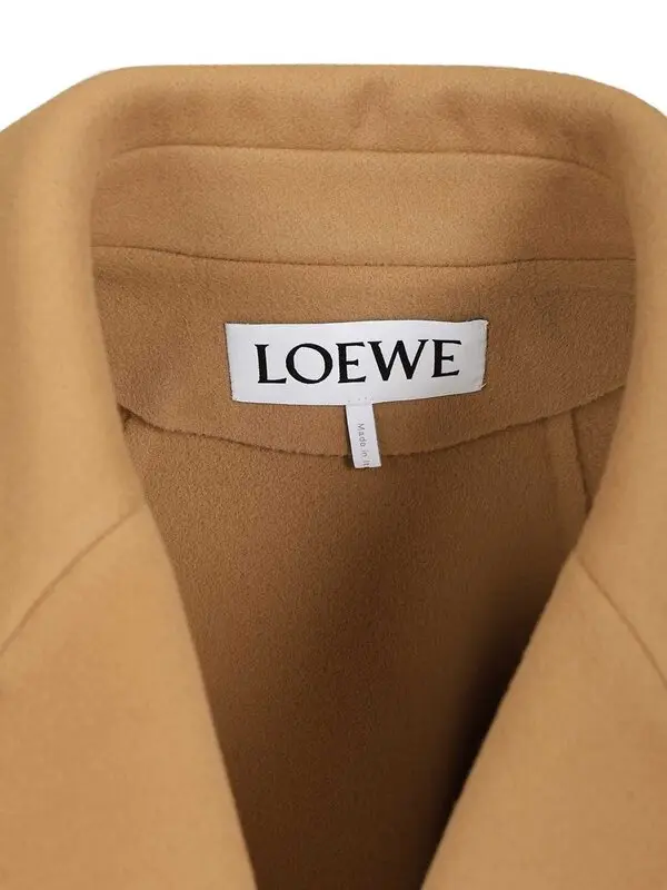 Loewe Double-breasted Wool Coat - Cream
