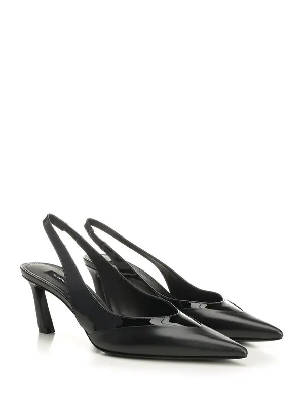 Givenchy Spiky" Slingback In Smooth And Patent Calfskin - Black