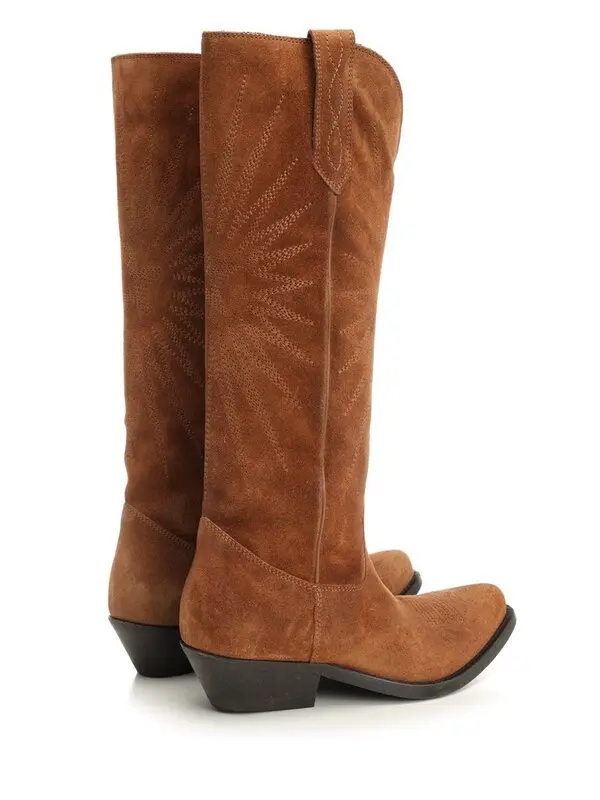 GOLDEN GOOSE Wish Star Suede Boots - Brown