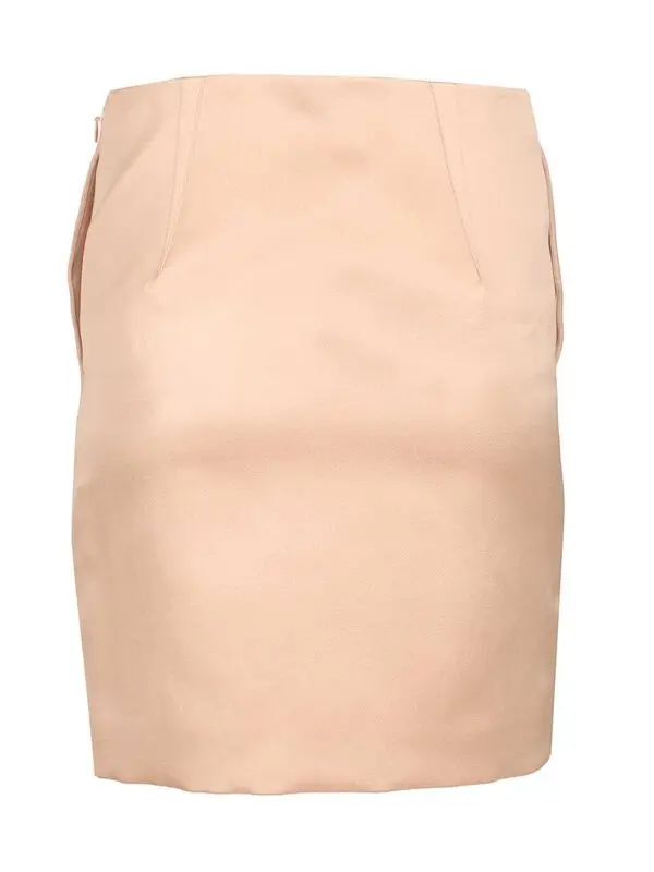 Chloé Short Pencil Skirt In Technical Duchess Satin