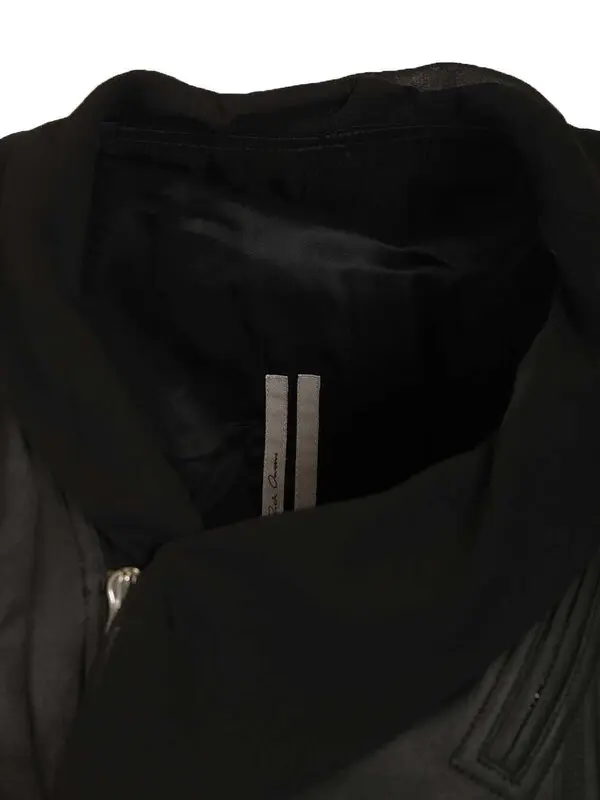 Rick Owens Lambskin Leather Cropped Biker Jacket With Shawl Collar