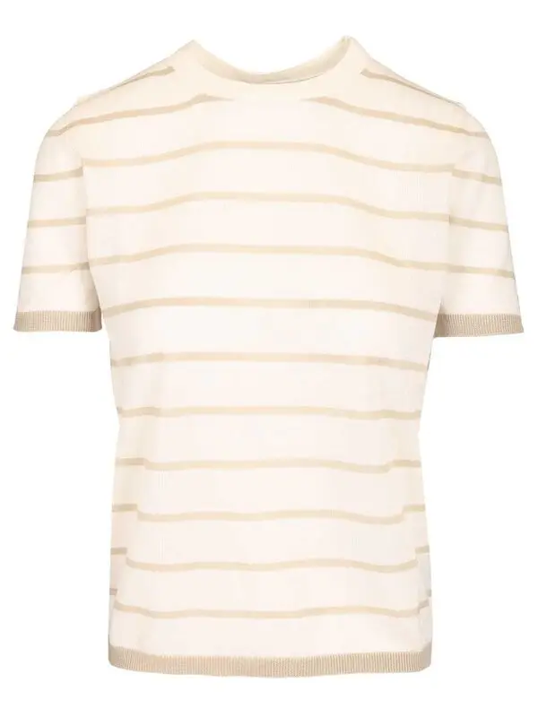 Max Mara Favetta Cashmere And Silk Blend Striped Sweater - Cream