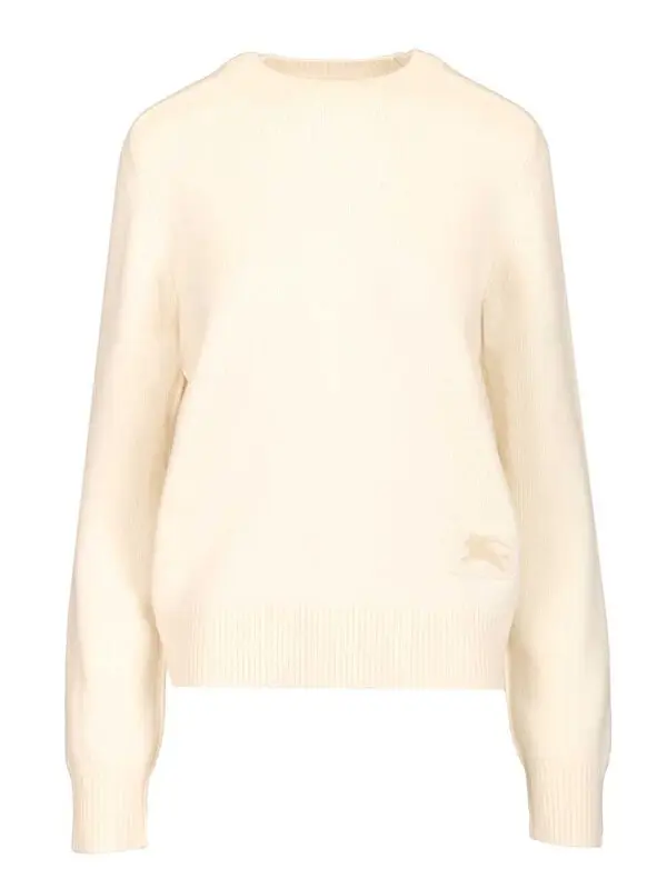 Burberry Cashmere Sweater With Equestrian Knight Design - Cream