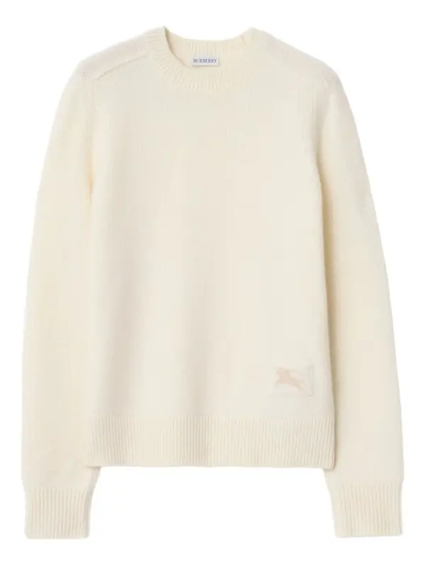Burberry Cashmere Sweater With Equestrian Knight Design - Cream