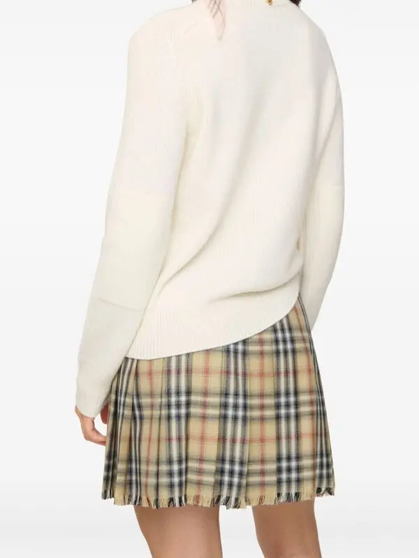 Burberry Cashmere Sweater With Equestrian Knight Design - Cream