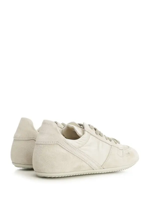 Rick Owens Suede And Nylon Lace-up Sneakers - White