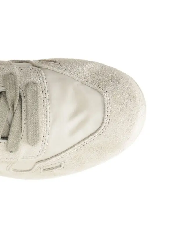 Rick Owens Suede And Nylon Lace-up Sneakers - White
