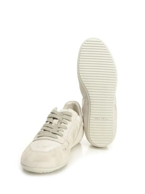 Rick Owens Suede And Nylon Lace-up Sneakers - White