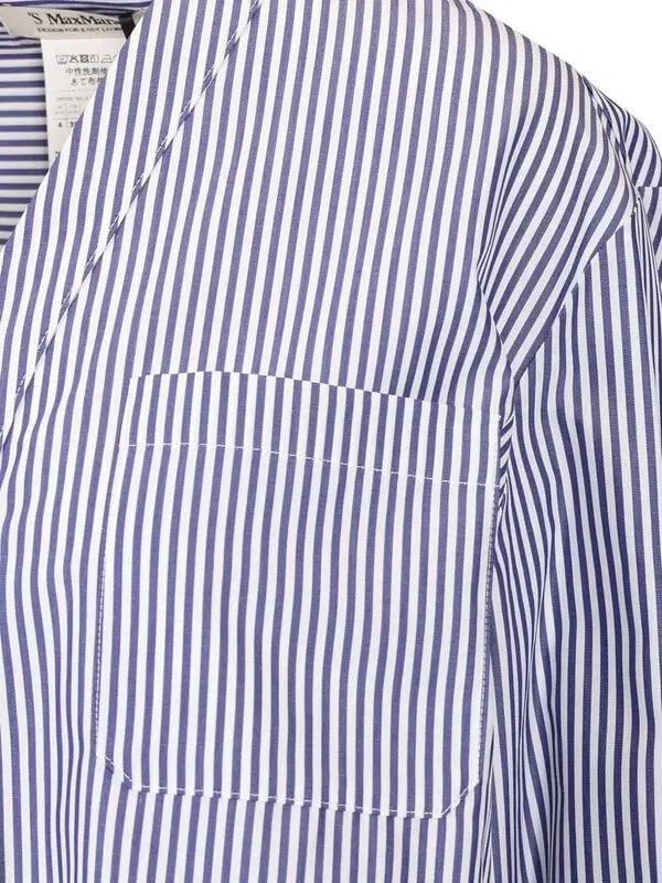 Max Mara Chicca Striped Cotton Poplin Shirt