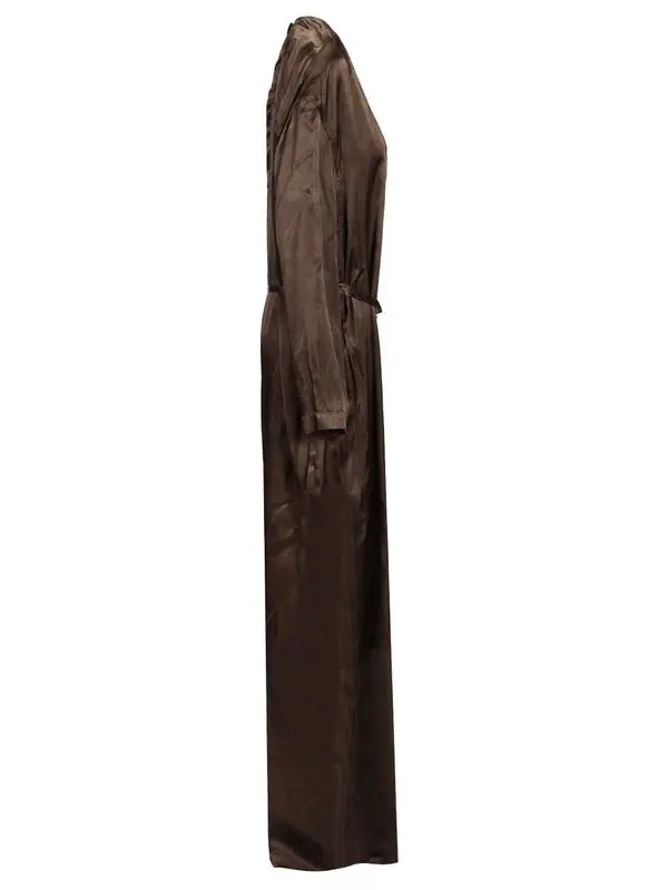Rick Owens Long-sleeved Deep V-neck Jumpsuit