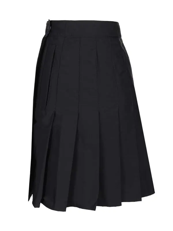 Burberry Pleated Wrap Mini Skirt With Equestrian Knight Design