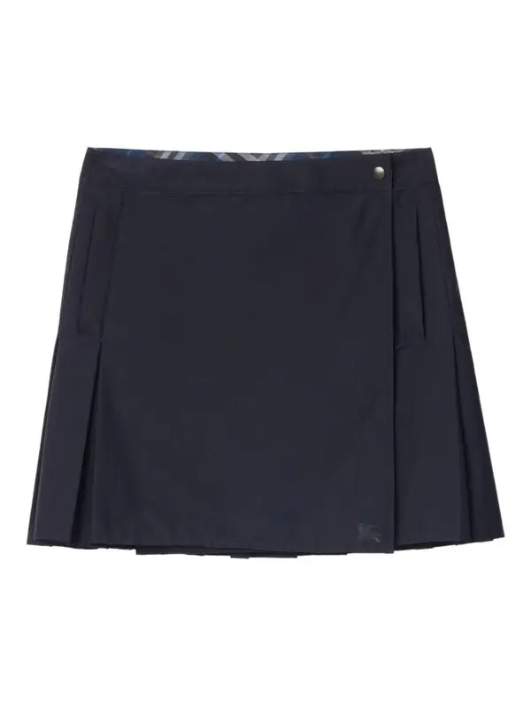 Burberry Pleated Wrap Mini Skirt With Equestrian Knight Design