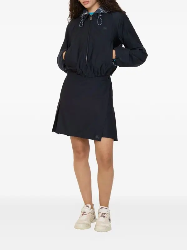 Burberry Pleated Wrap Mini Skirt With Equestrian Knight Design