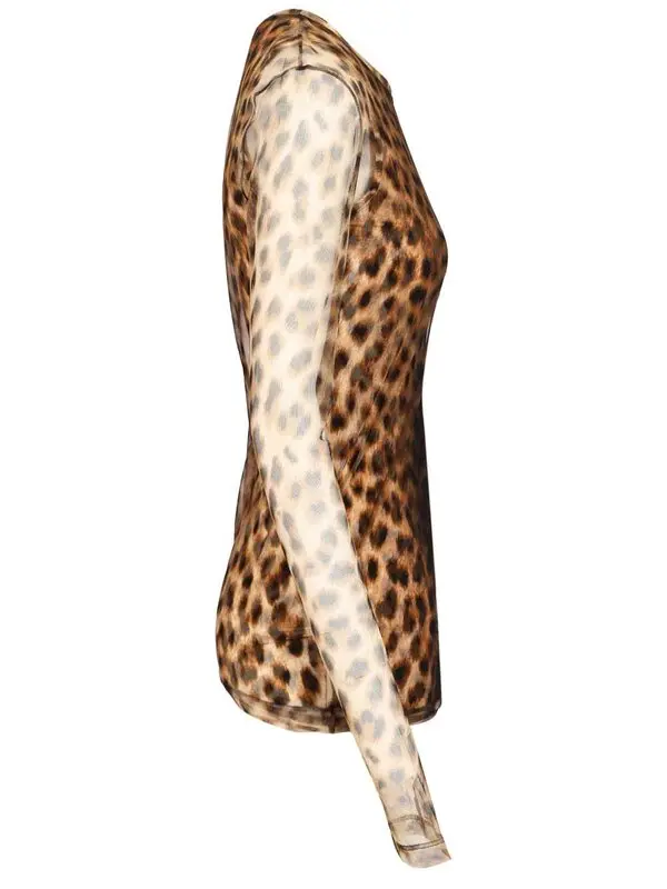 Sportmax Bi-material Animalier Top