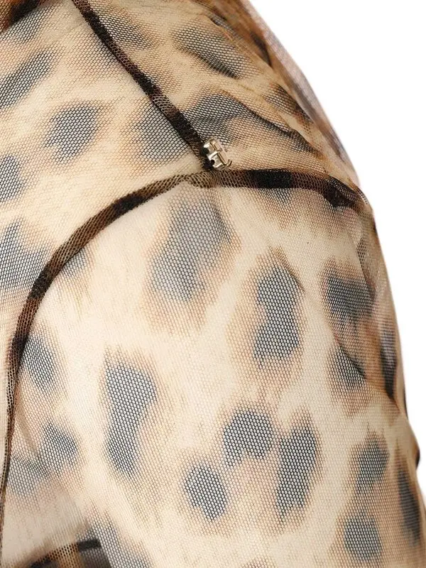 Sportmax Bi-material Animalier Top