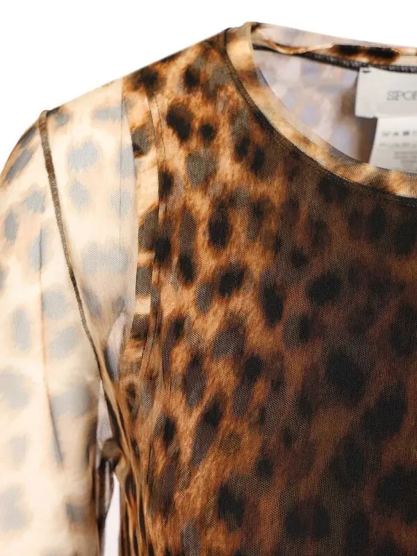 Sportmax Bi-material Animalier Top