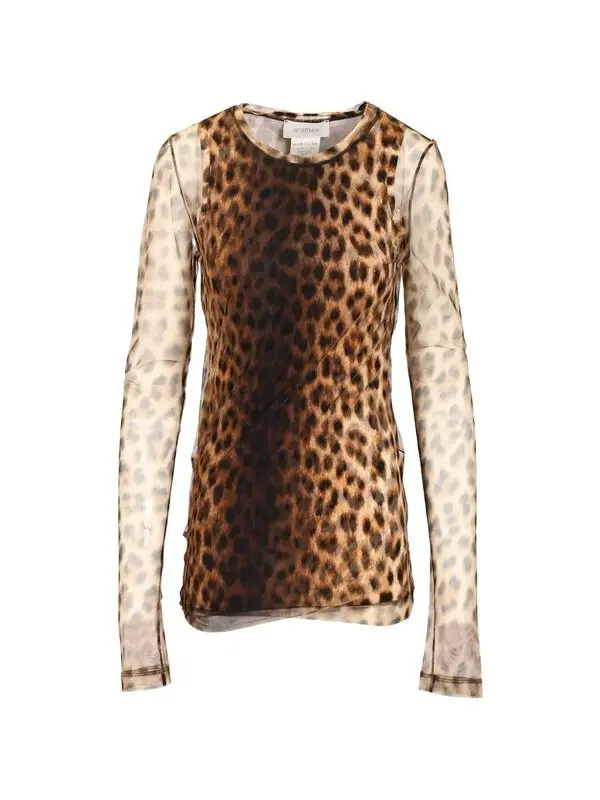 Sportmax Bi-material Animalier Top