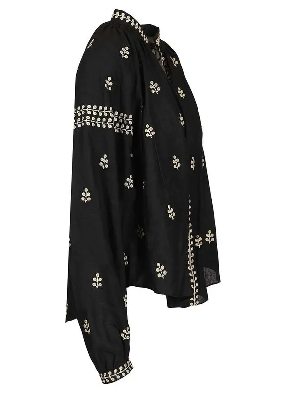 Isabel Marant Étoile Rodis Embroidered Tussar Silk Blouse