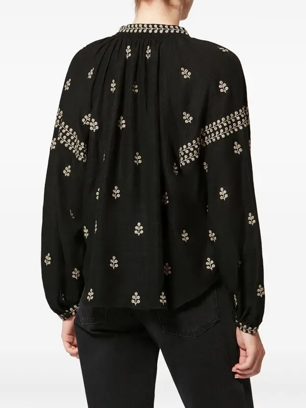 Isabel Marant Étoile Rodis Embroidered Tussar Silk Blouse