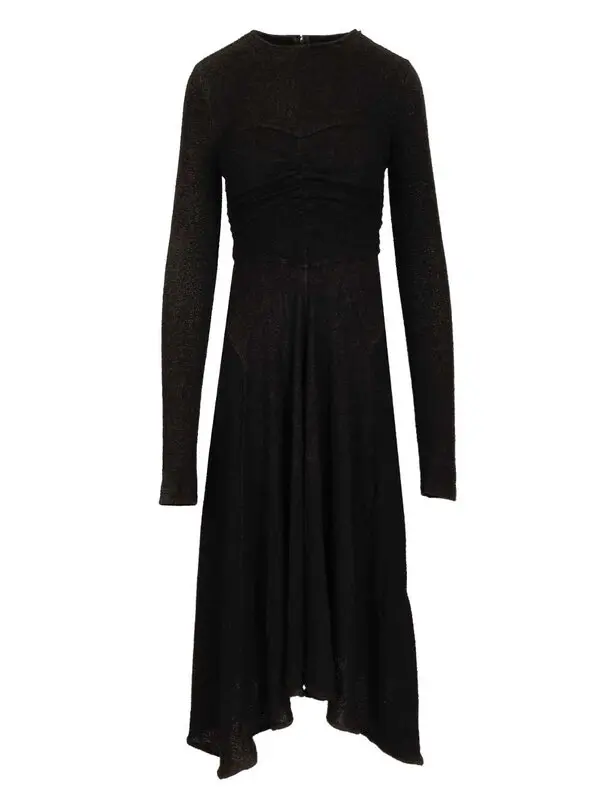 Isabel Marant Étoile Long Sleeve Ruched Bodice Asymmetrical Dress