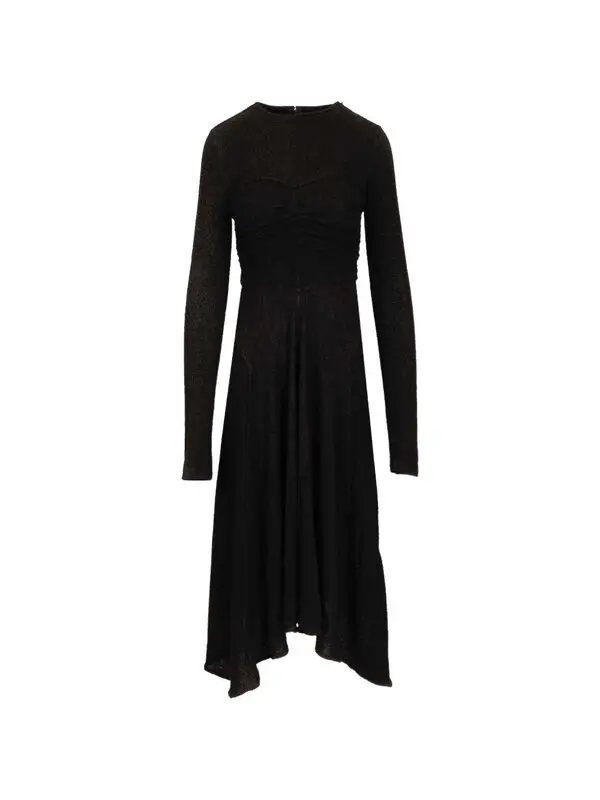 Isabel Marant Étoile Long Sleeve Ruched Bodice Asymmetrical Dress