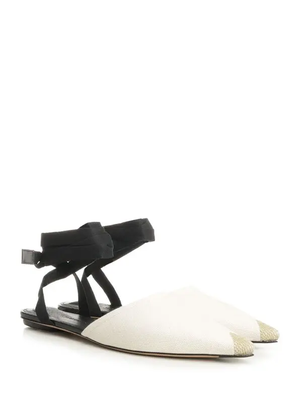 Jacquemus Canvas Espadrille Mules With Ankle Laces