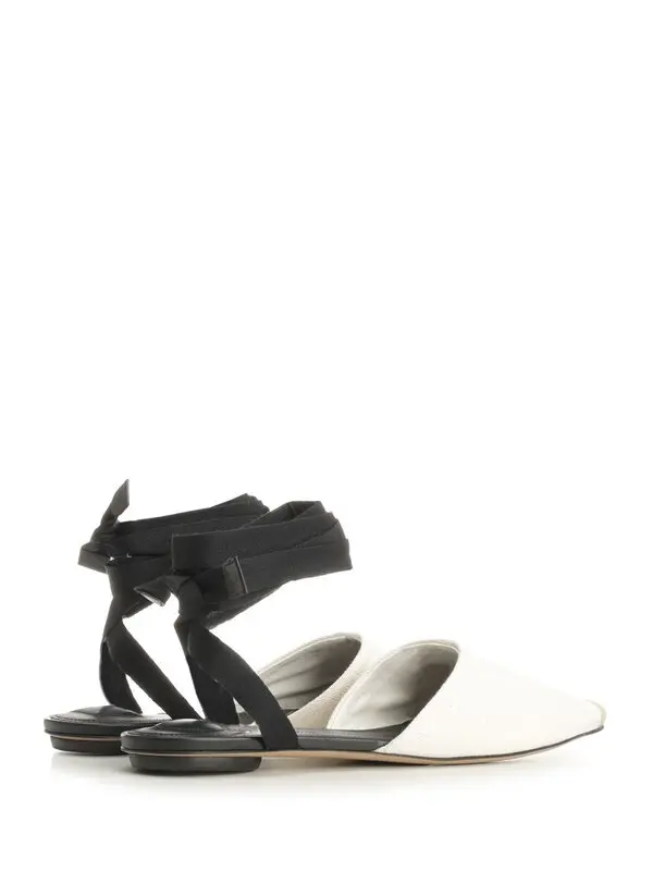 Jacquemus Canvas Espadrille Mules With Ankle Laces