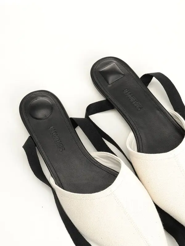 Jacquemus Canvas Espadrille Mules With Ankle Laces