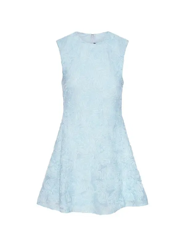 ROTATE BY BIRGER CHRISTENSEN Sleeveless Mesh Mini Dress With Floral Pattern