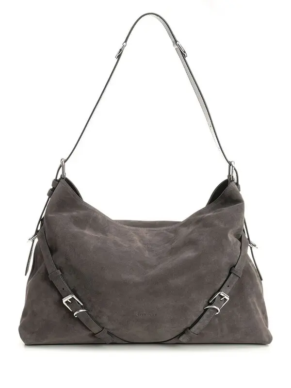 Givenchy Voyou Large Suede Shoulder Bag - Gray