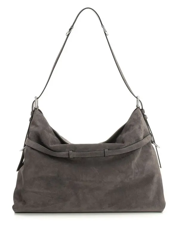 Givenchy Voyou Large Suede Shoulder Bag - Gray