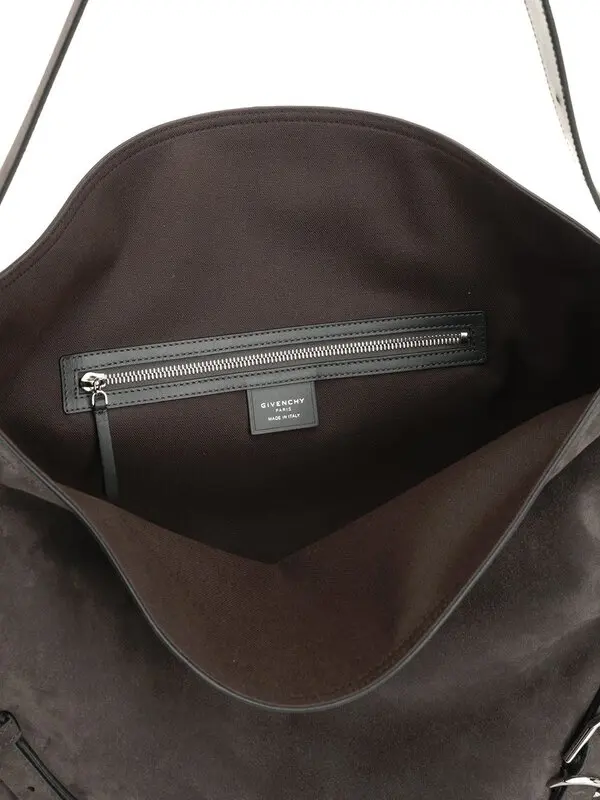 Givenchy Voyou Large Suede Shoulder Bag - Gray