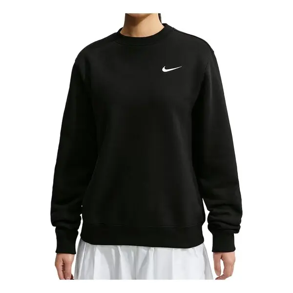 Nike Studio Fleece Medium Weight Crew 'total Black Sail - Total Black/sail