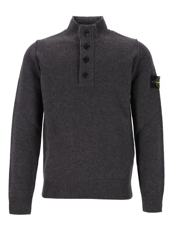 Stone Island Ribbed Knit Zip Sweater