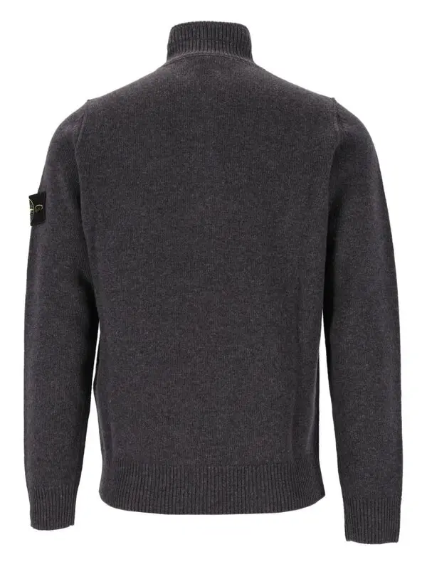 Stone Island Ribbed Knit Zip Sweater